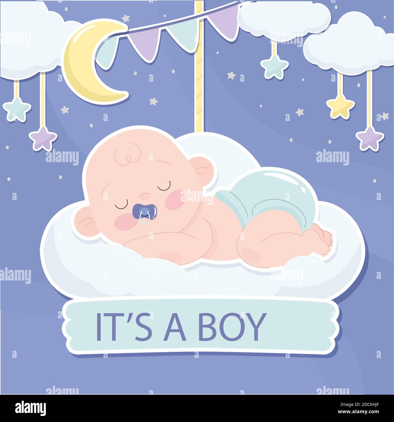 Baby shower boy concept Vector illustration Stock Vector Image & Art ...