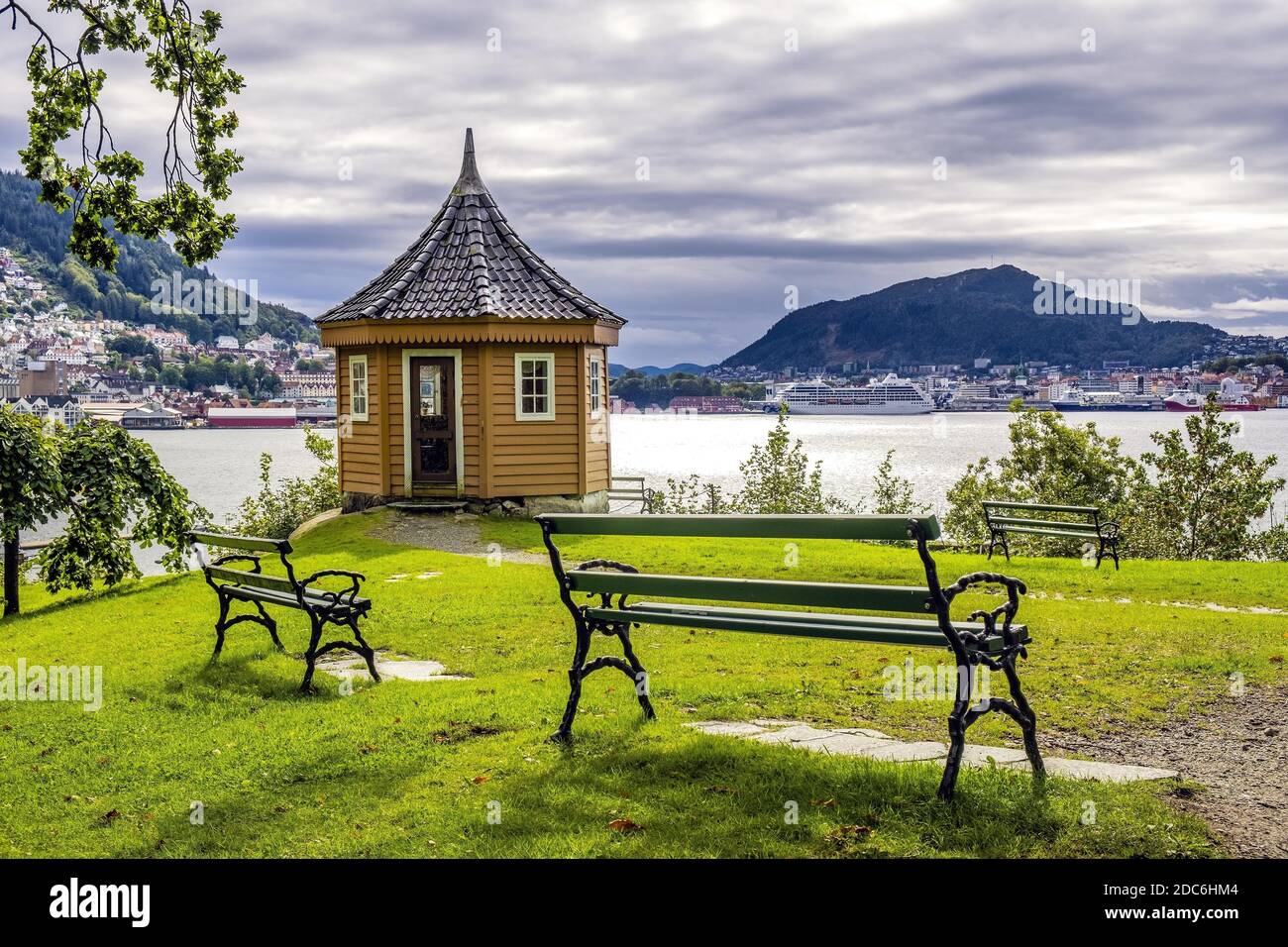Bergen, Hordaland / Norway - 2019/09/06: Panoramic view of Bergen ...