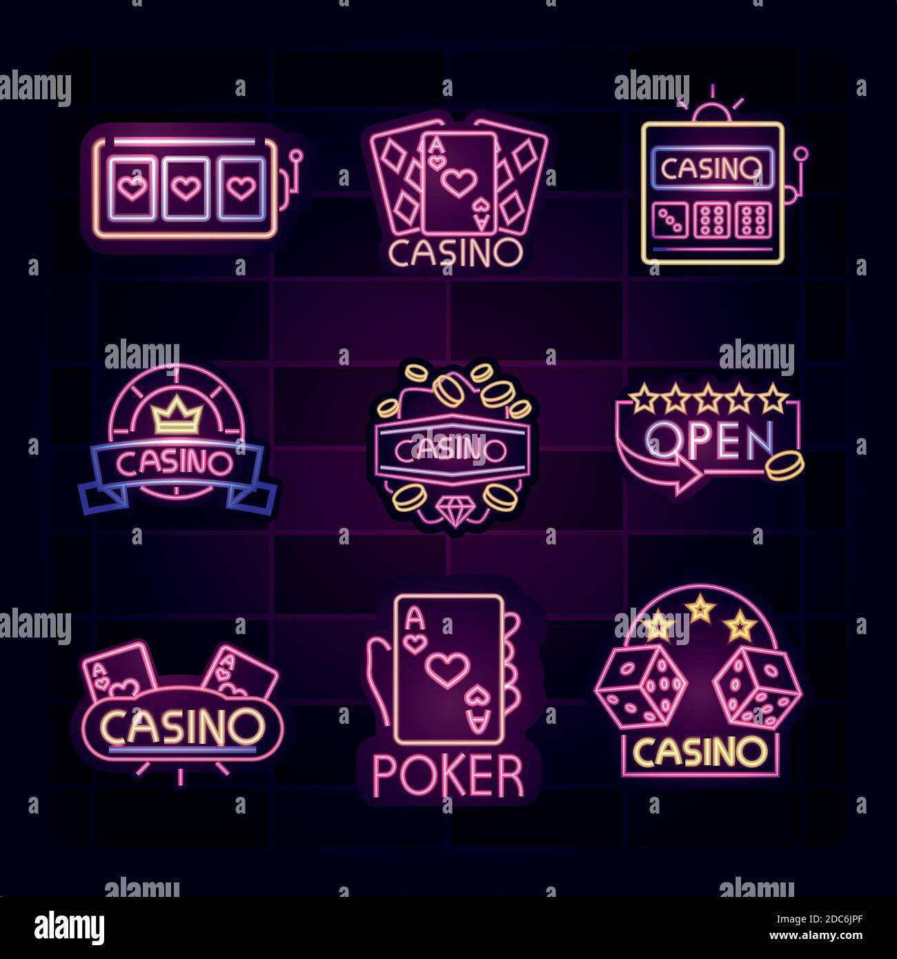 casino, light banner, billboard, bright light advertising gambling neon ...