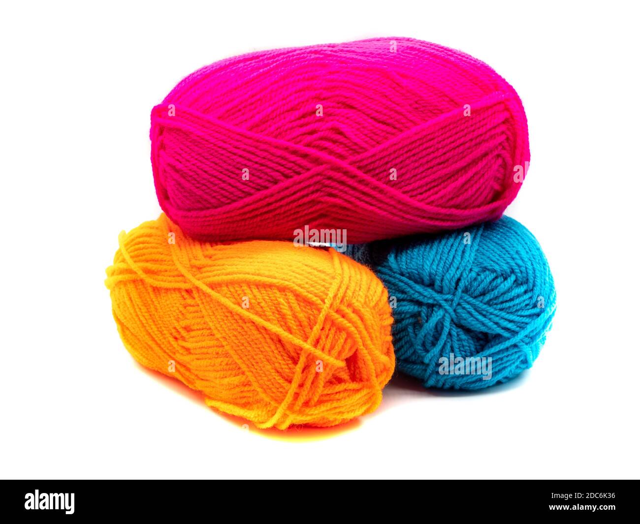 Colorful wool for knitting isolated on white background Stock Photo - Alamy