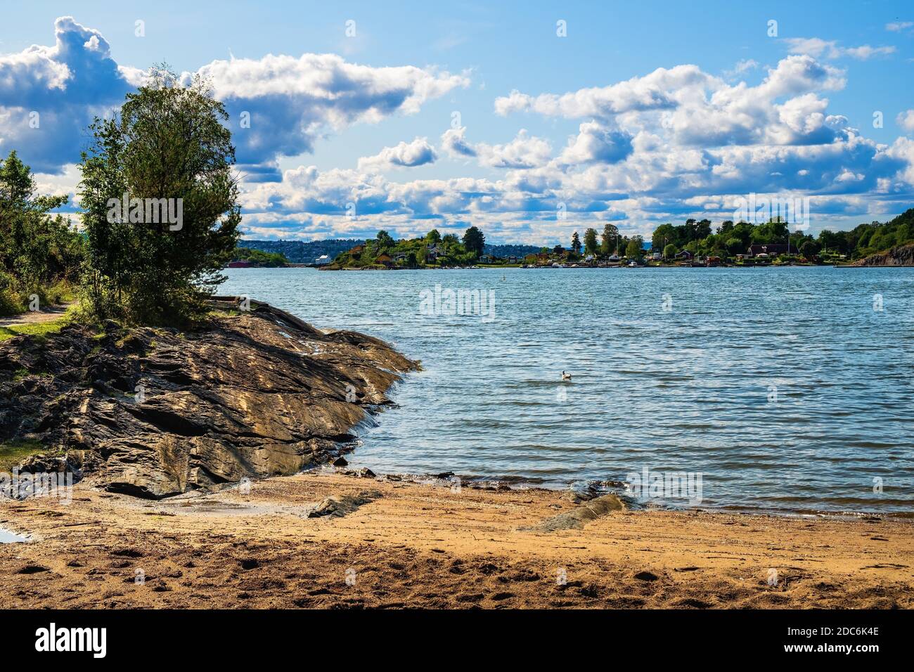 Oslo, Ostlandet / Norway - 2019/09/02: Panoramic view of Oslofjord ...