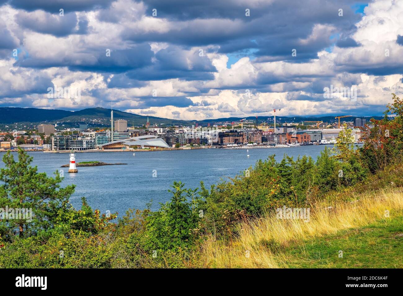 Oslo, Ostlandet / Norway - 2019/09/02: Panoramic view of metropolitan ...