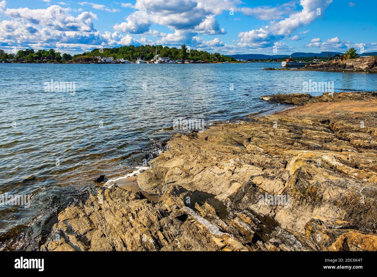 Oslo, Ostlandet / Norway - 2019/09/02: Panoramic view of Oslofjord ...