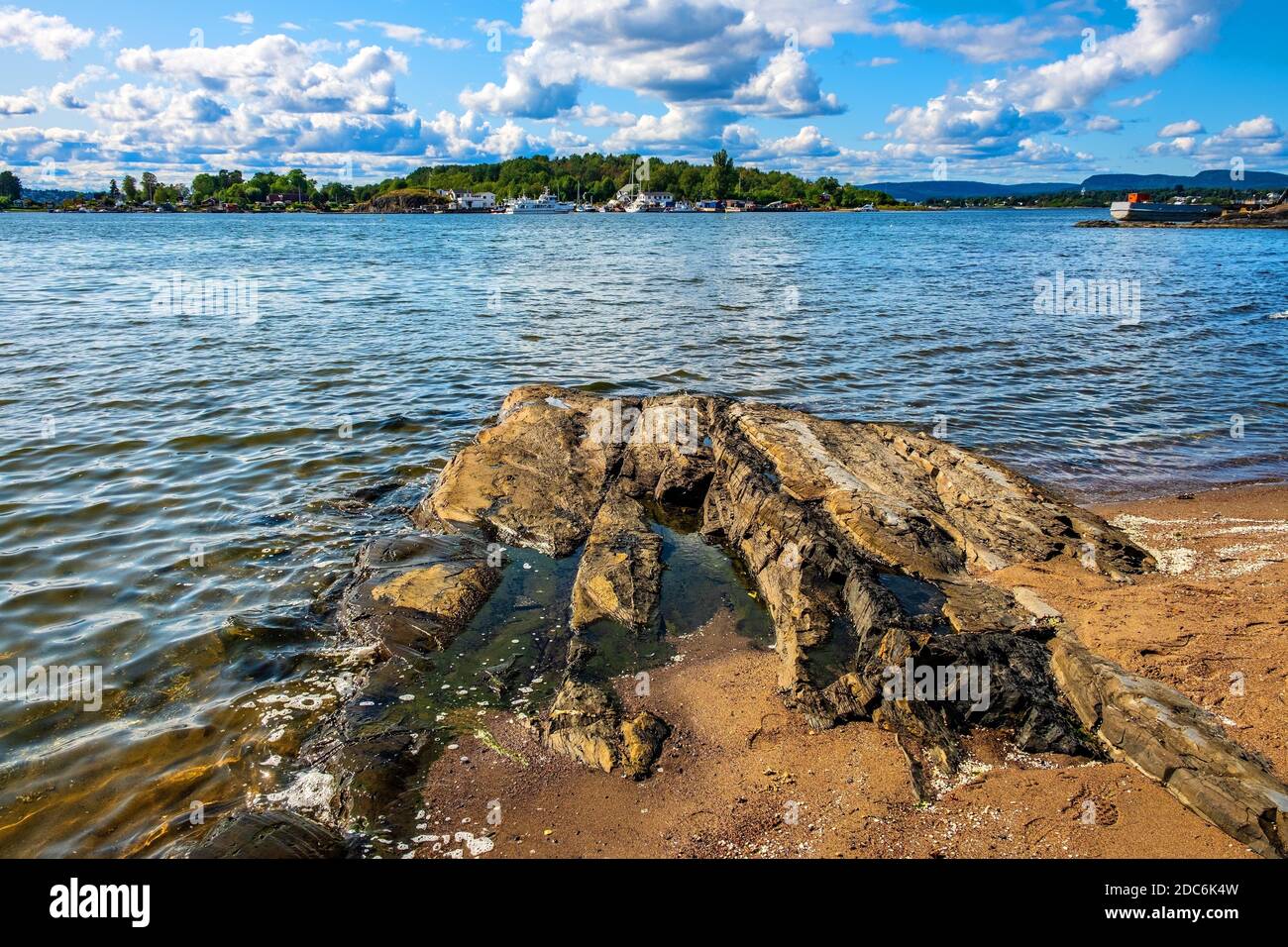 Oslo, Ostlandet / Norway - 2019/09/02: Panoramic view of Oslofjord ...