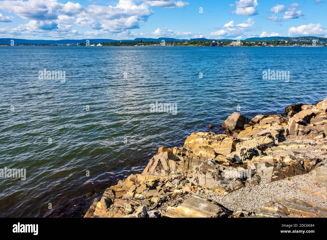 Oslo, Ostlandet / Norway - 2019/09/02: Panoramic view of Oslofjord ...
