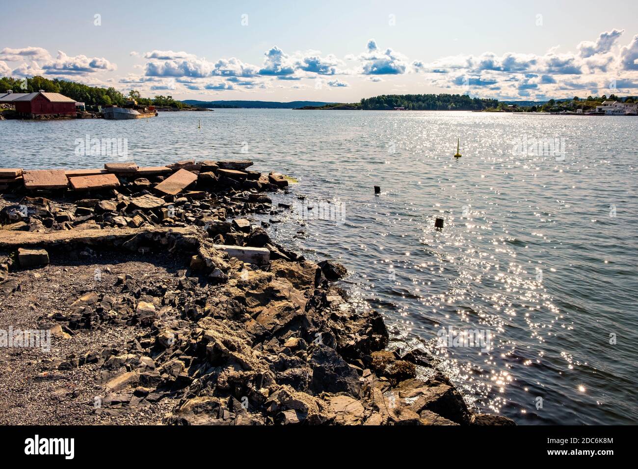 Oslo, Ostlandet / Norway - 2019/09/02: Panoramic view of Oslofjord ...