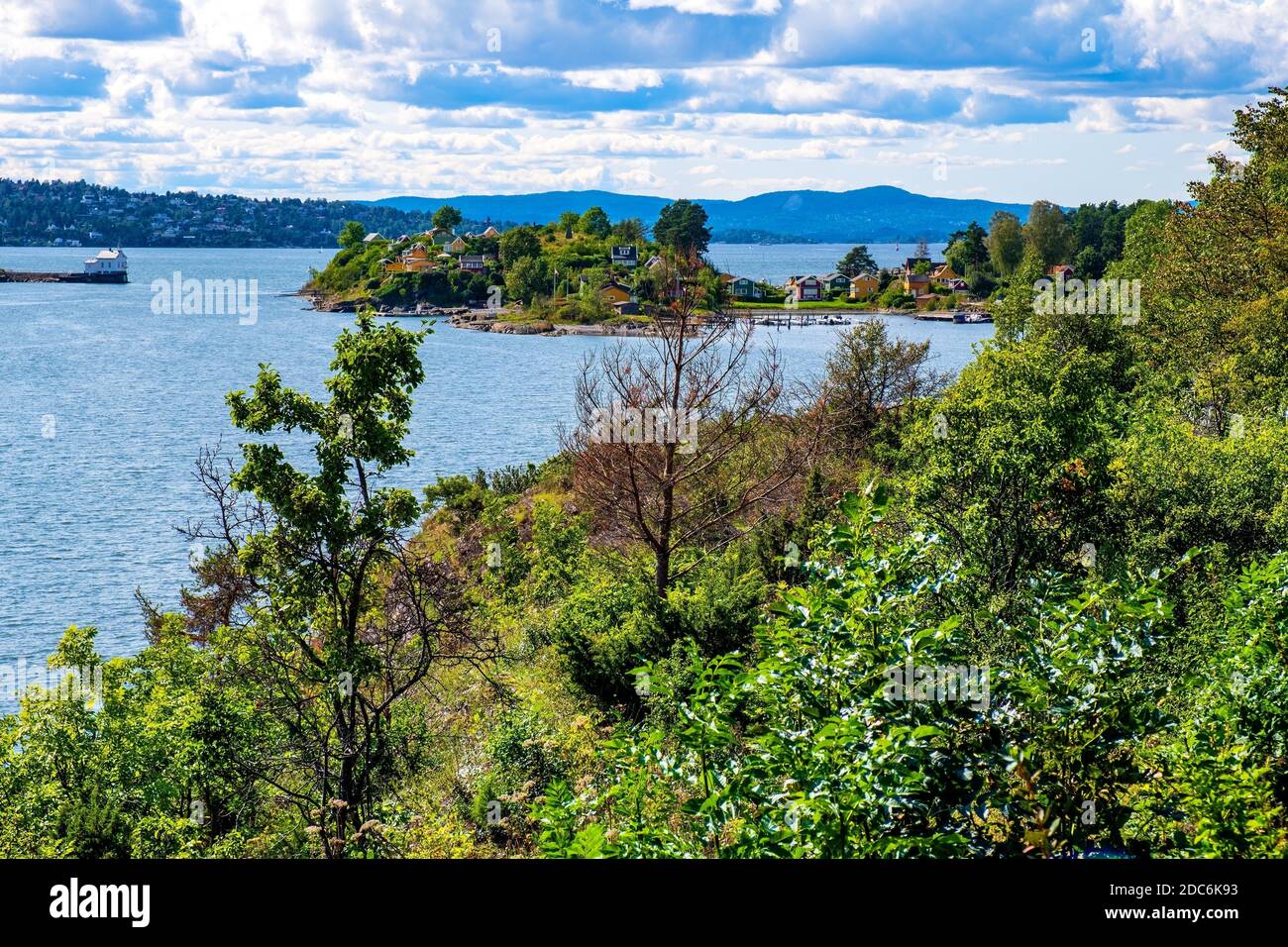 Oslo, Ostlandet / Norway - 2019/09/02: Panoramic view of Oslofjord ...
