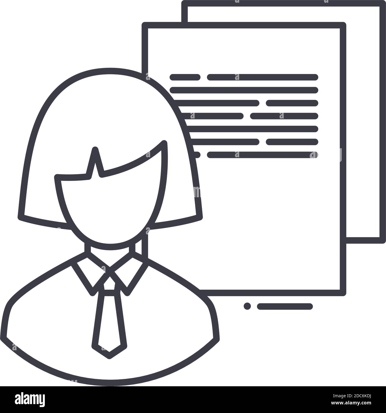 Customer report icon, linear isolated illustration, thin line vector ...