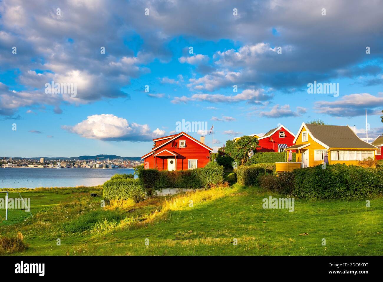 Oslo, Ostlandet / Norway - 2019/09/02: Panoramic view of Nakholmen ...