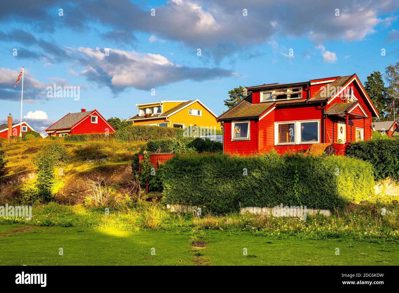 Oslo, Ostlandet / Norway - 2019/09/02: Panoramic view of Nakholmen ...