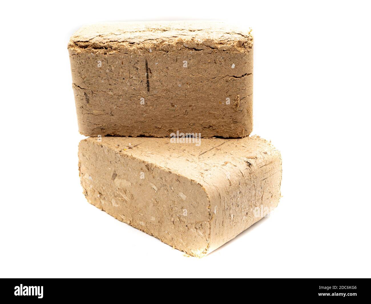Wooden briquettes isolated on white background Stock Photo - Alamy