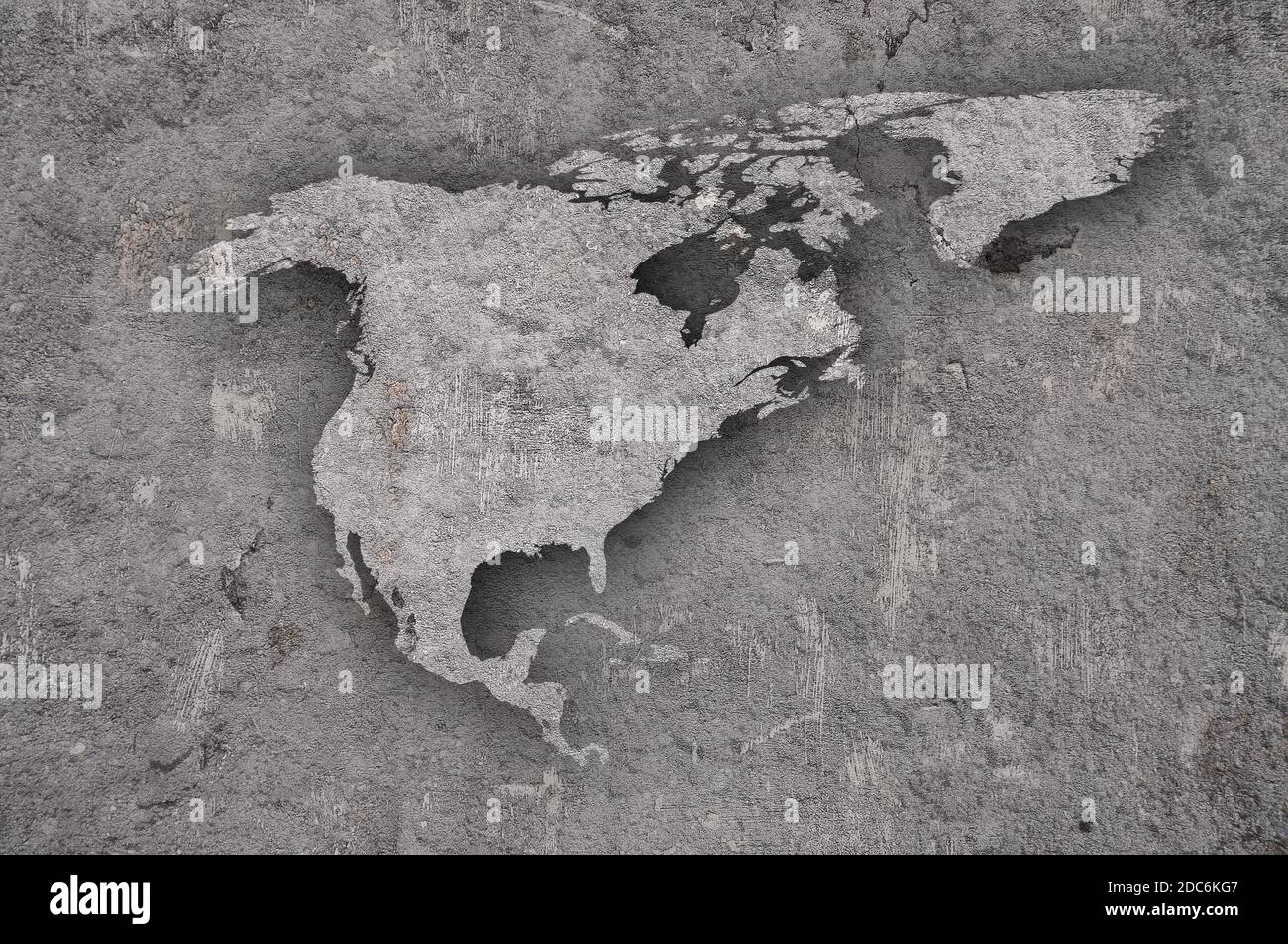 Map of North America on weathered concrete Stock Photo - Alamy
