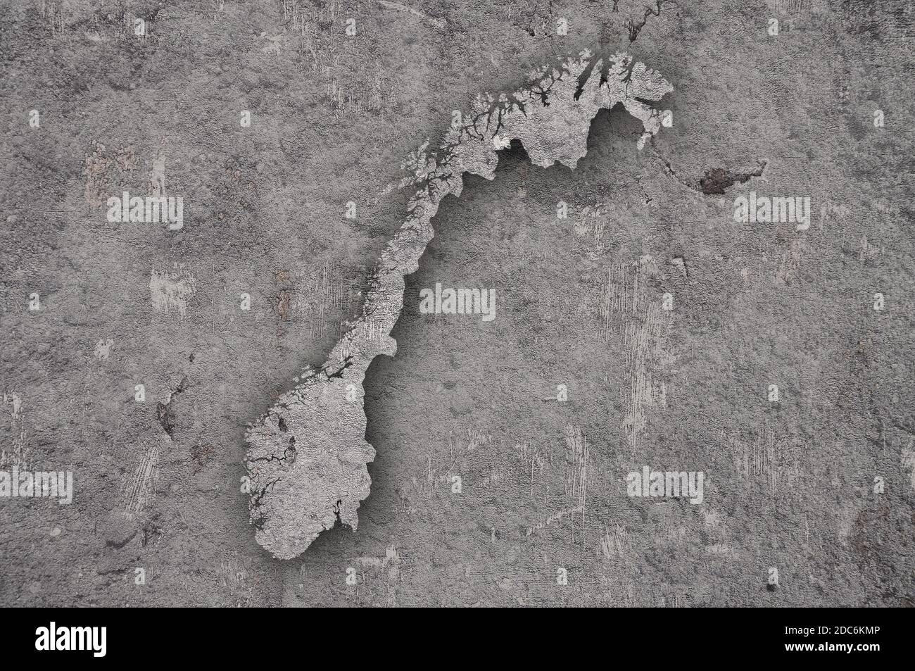Map of Norway on weathered concrete Stock Photo - Alamy