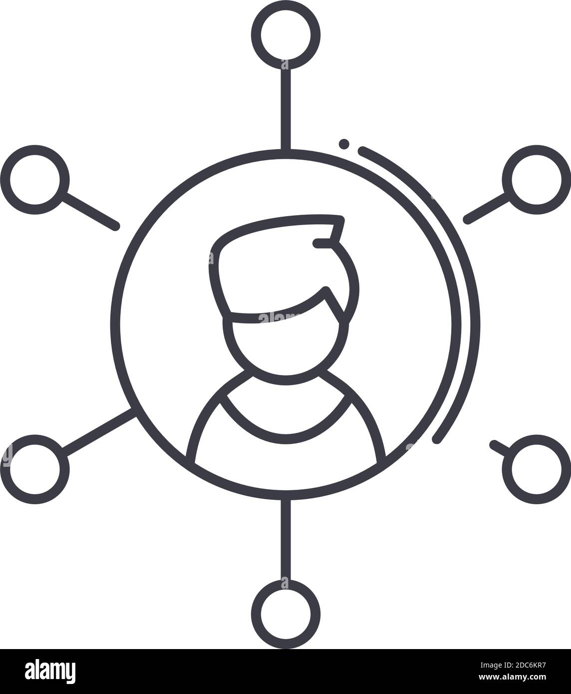 Customer intelligence icon, linear isolated illustration, thin line ...