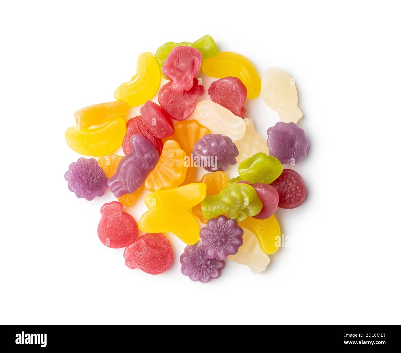 Colorful fruity jelly candies isolated on white background Stock Photo ...