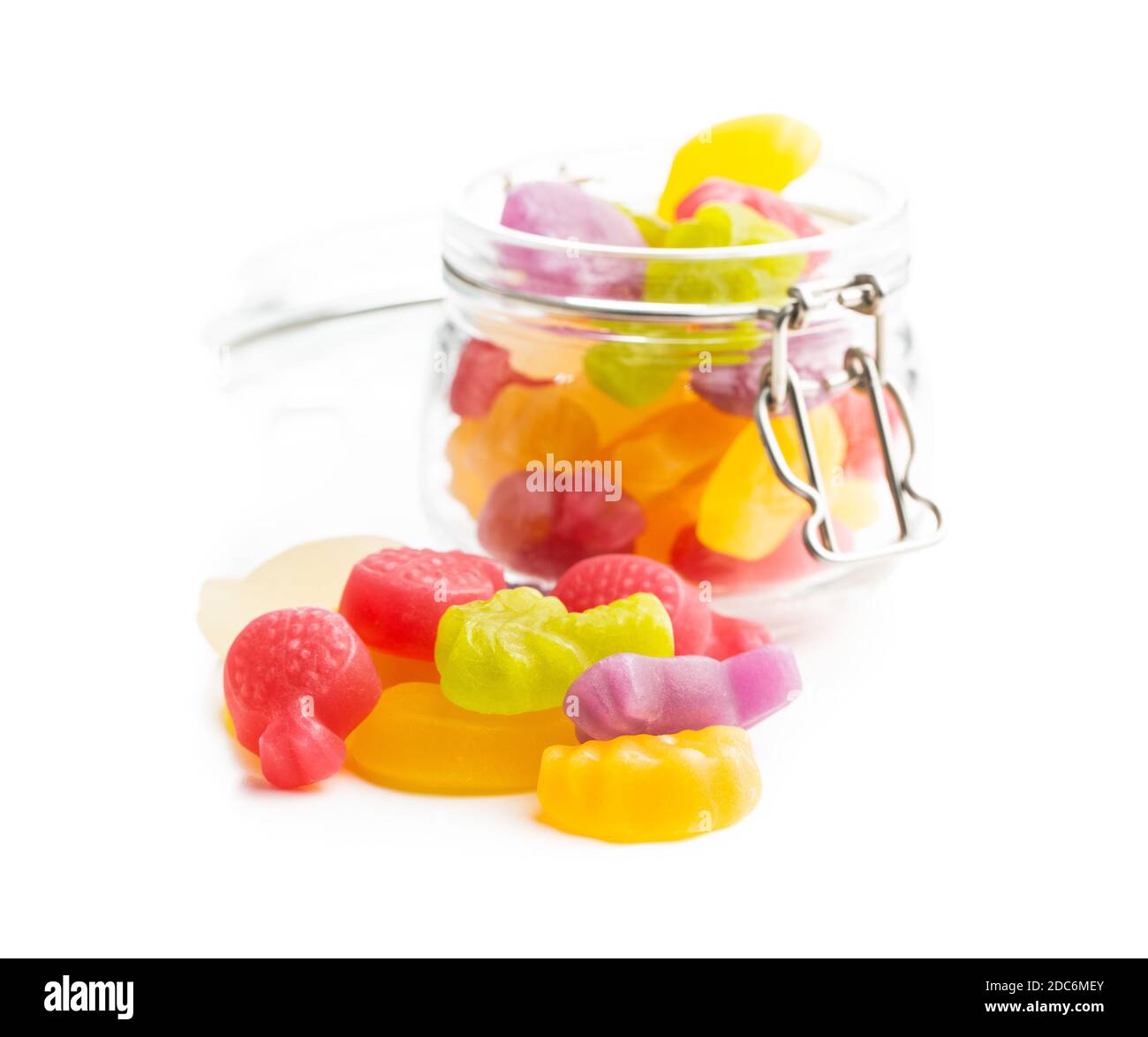 Colorful fruity jelly candies isolated on white background Stock Photo ...