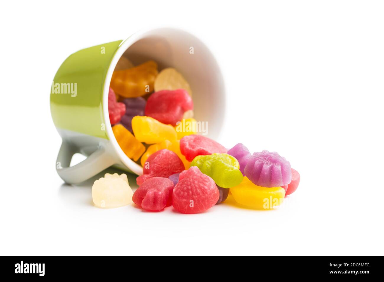 Colorful fruity jelly candies isolated on white background Stock Photo ...