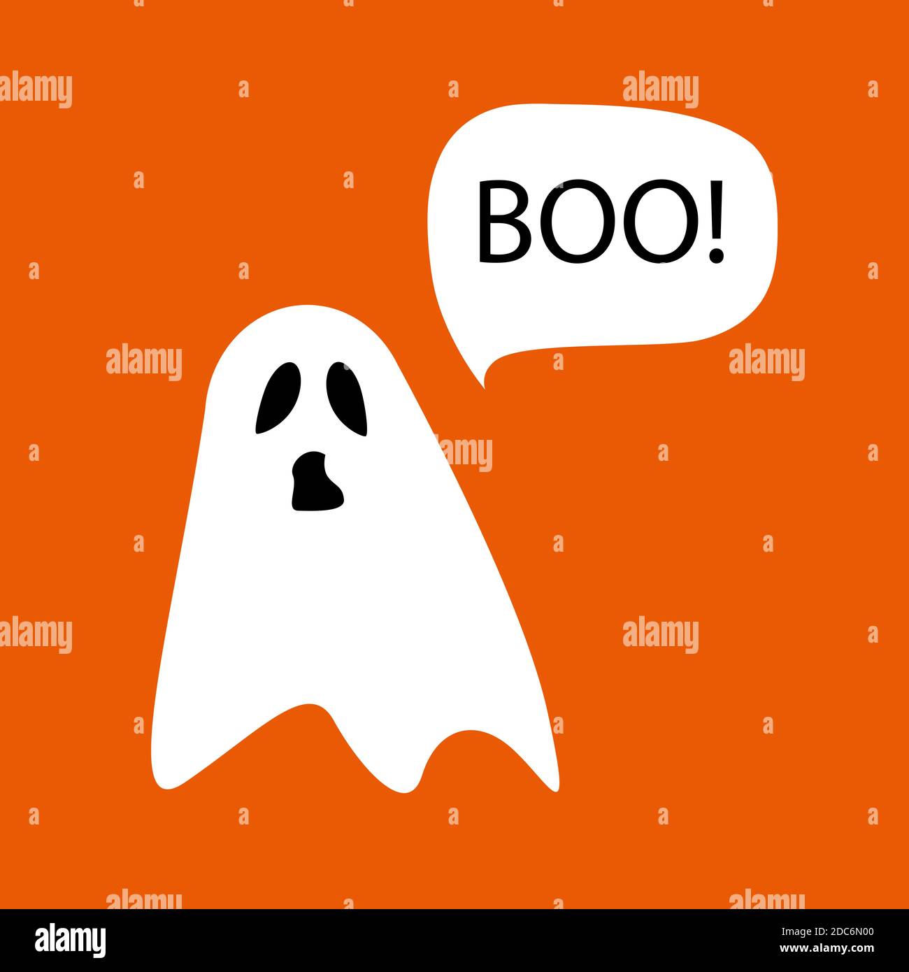 Ghost icon cute cartoon character, halloween logo or symbol ...