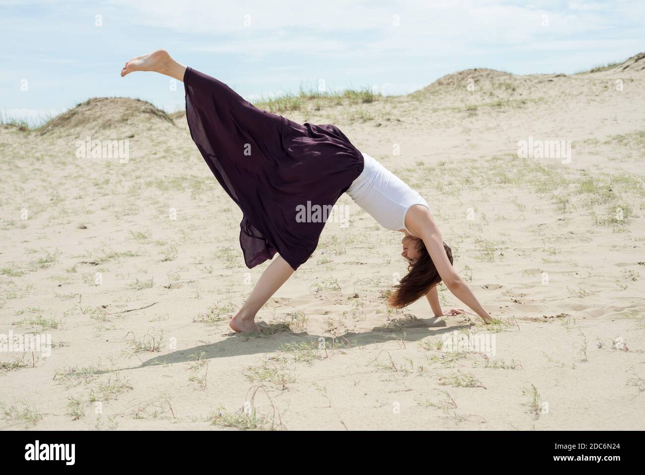 Young woman dancing in nature Stock Photo - Alamy