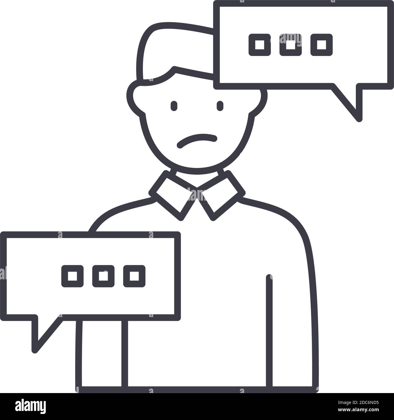 Customer complaint icon, linear isolated illustration, thin line vector ...