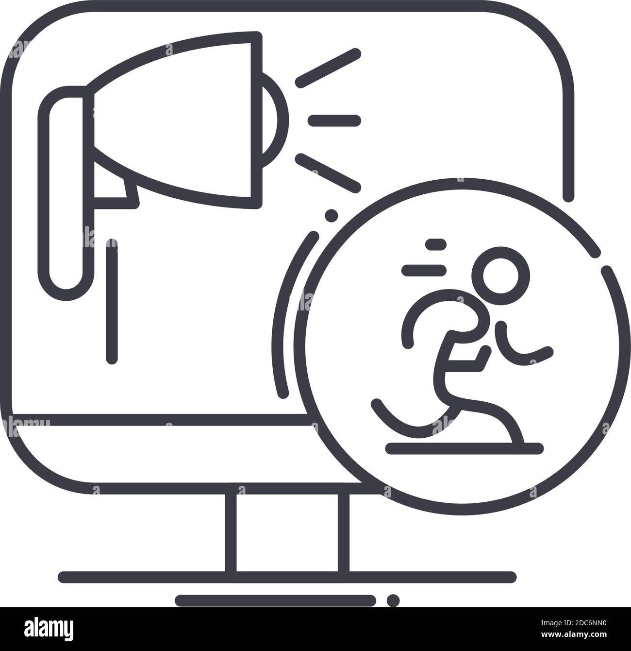 Customer activation icon, linear isolated illustration, thin line ...