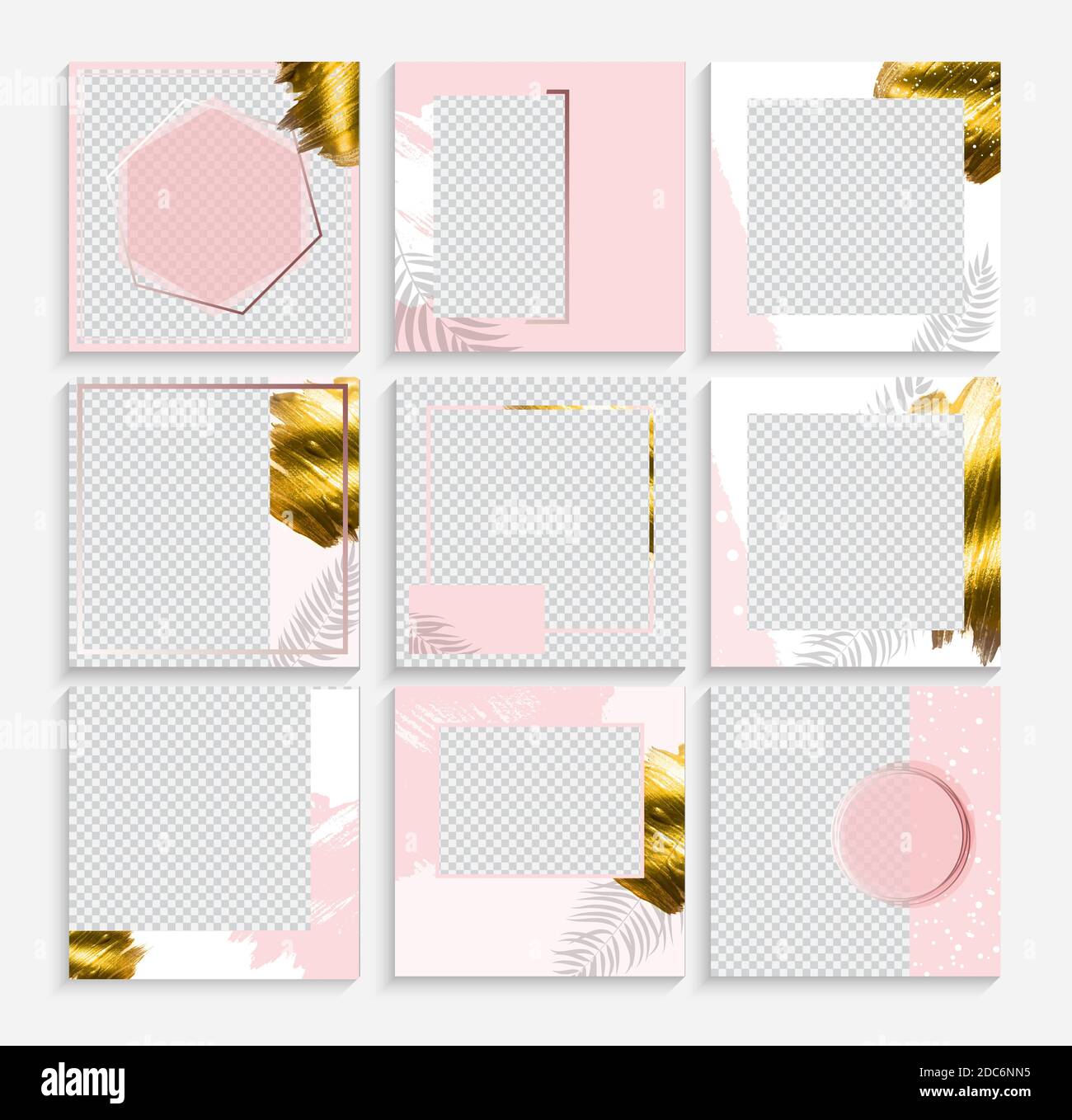 Set of Design backgrounds Template for social media post frame ...