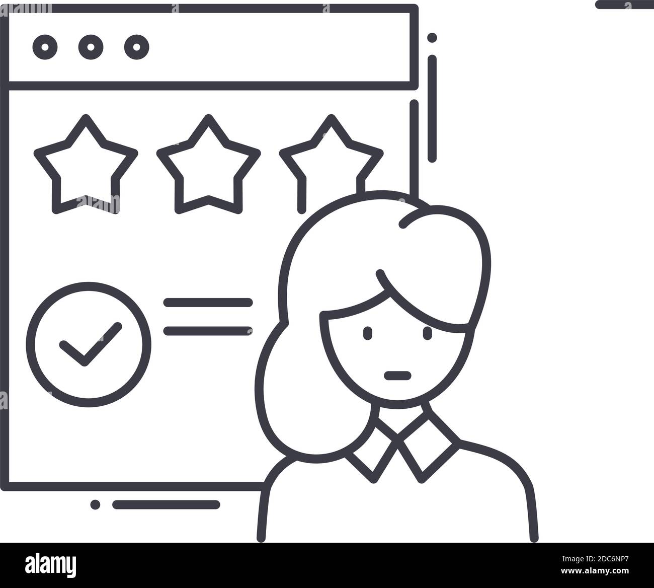 Customer feedback image icon, linear isolated illustration, thin line ...