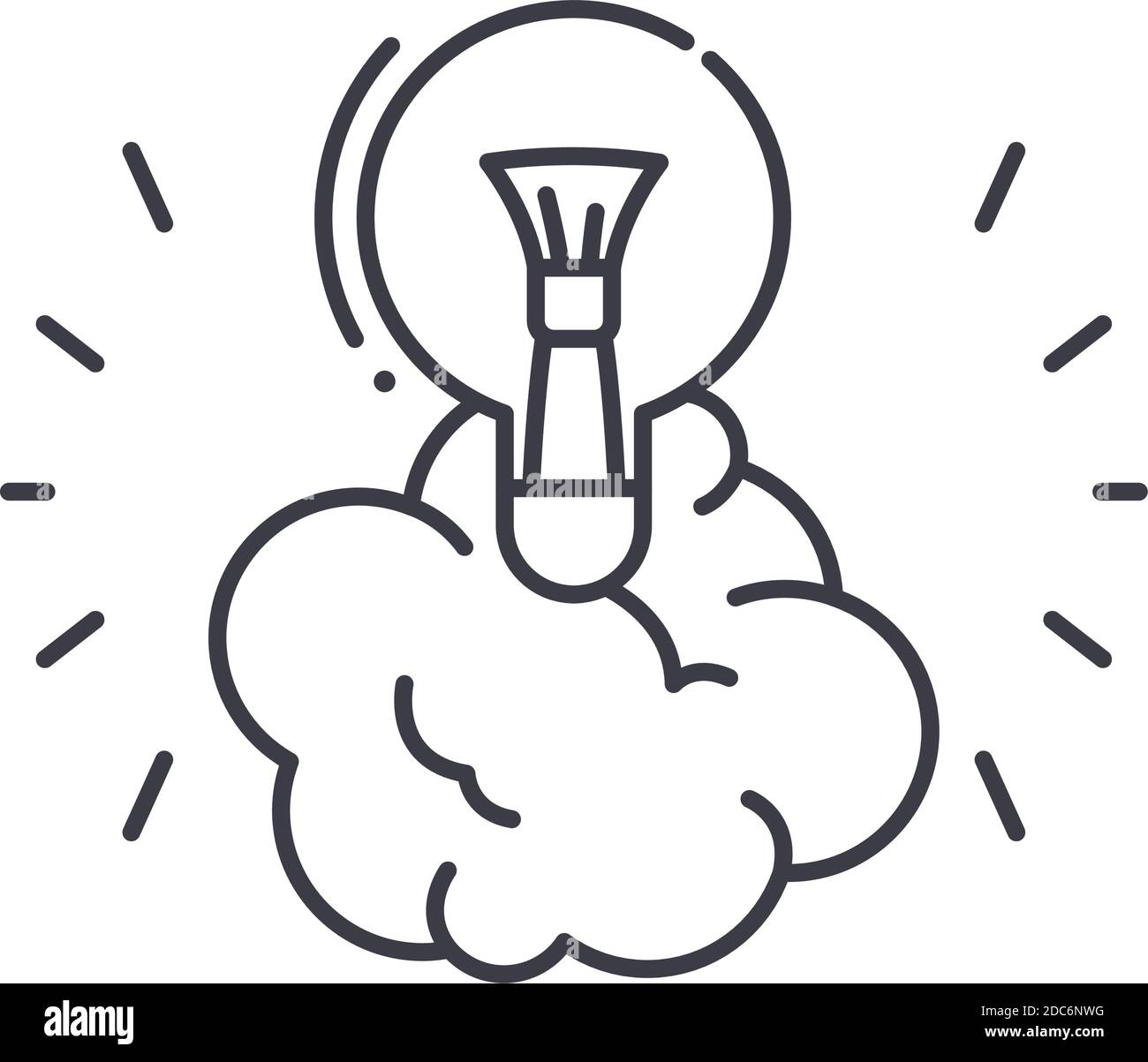 Creative idea icon, linear isolated illustration, thin line vector, web ...