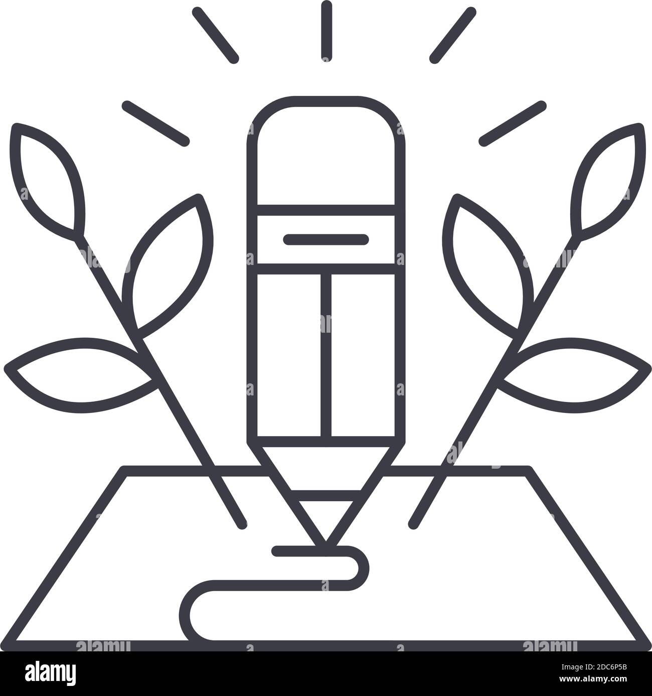 Creative learning icon, linear isolated illustration, thin line vector ...