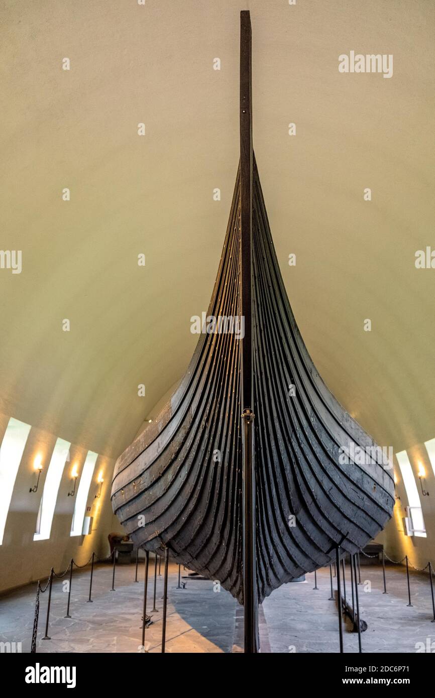 Oslo, Ostlandet / Norway - 2019/08/31: Gokstad ship excavated from ship ...
