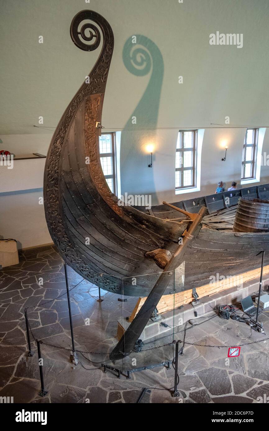 Oslo, Ostlandet / Norway - 2019/08/31: Oseberg ship excavated from ship ...