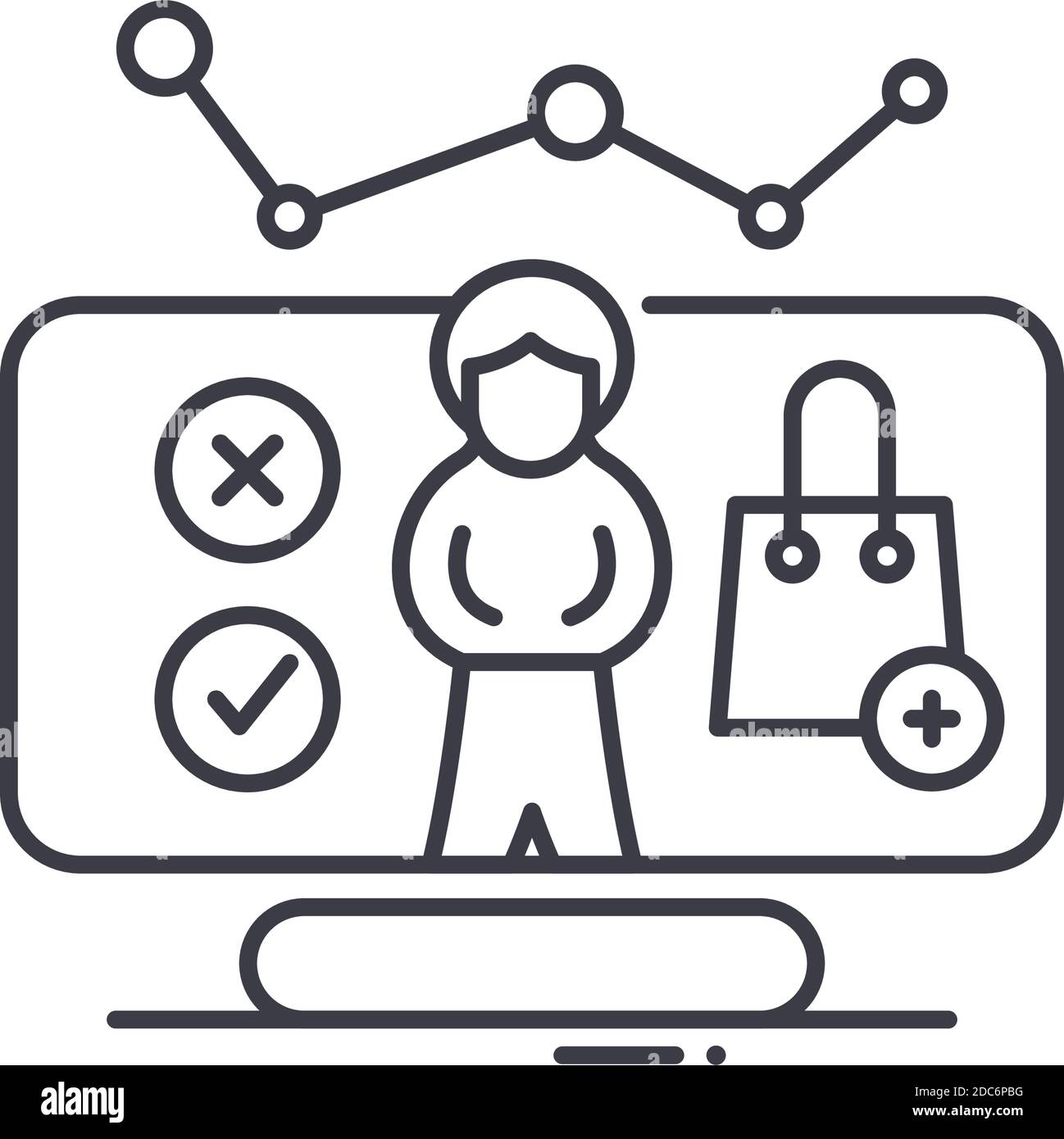 Customer analysis icon, linear isolated illustration, thin line vector ...