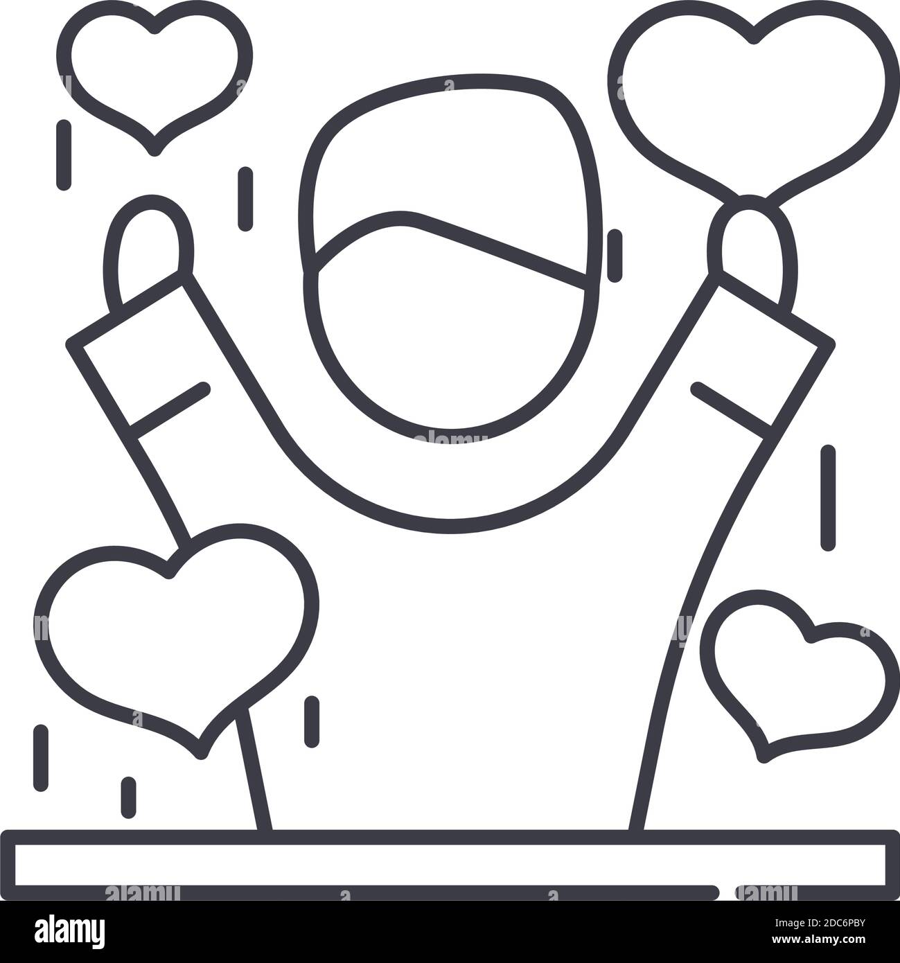 Customer appreciation icon, linear isolated illustration, thin line ...