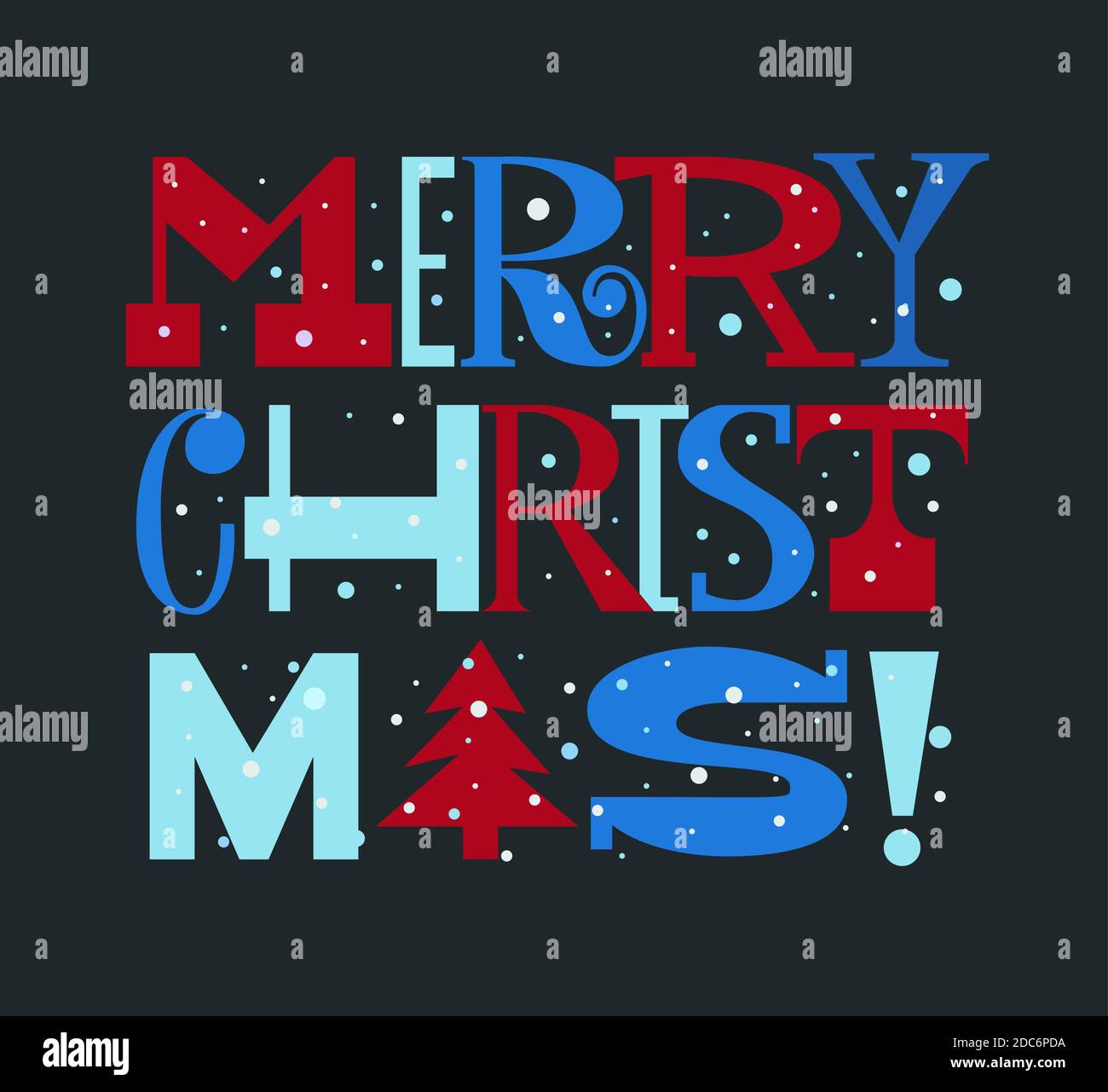 Merry Christmas fun bright doodle type card Stock Vector Image & Art ...