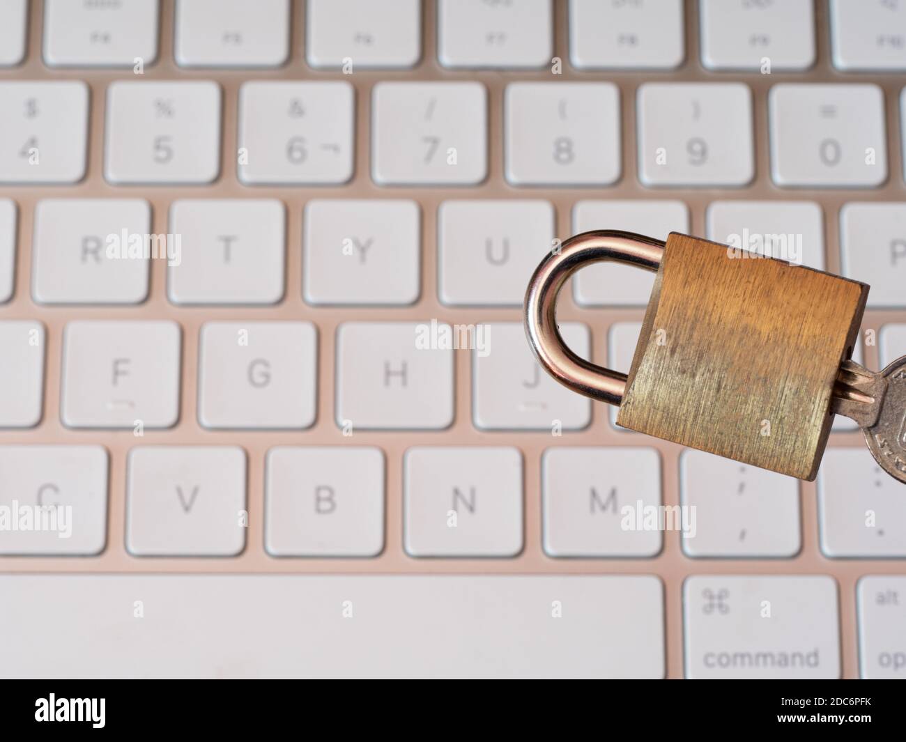 A top view of a padlock on a keyboard, internet security concept Stock ...
