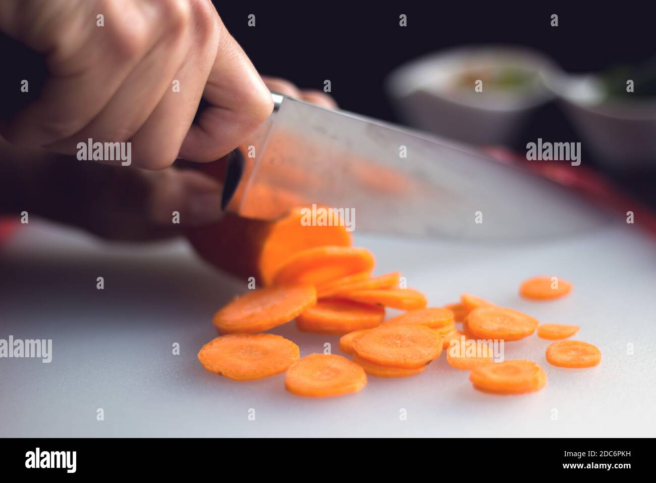 Closeup shot female cutting hi-res stock photography and images - Alamy