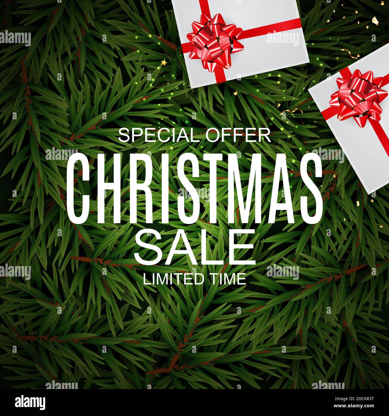 Christmas and New Year Sale Background, Discount Coupon Template ...