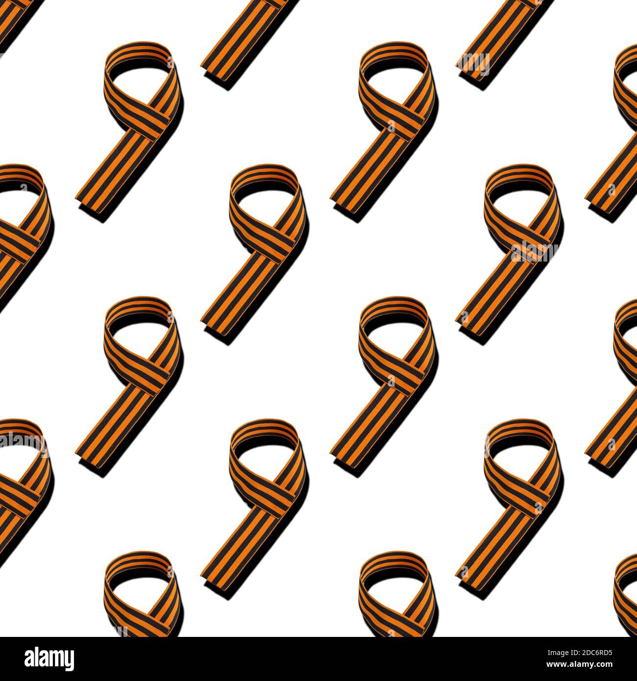 Seamless pattern. St. George ribbon isolated on white background. May 9 ...