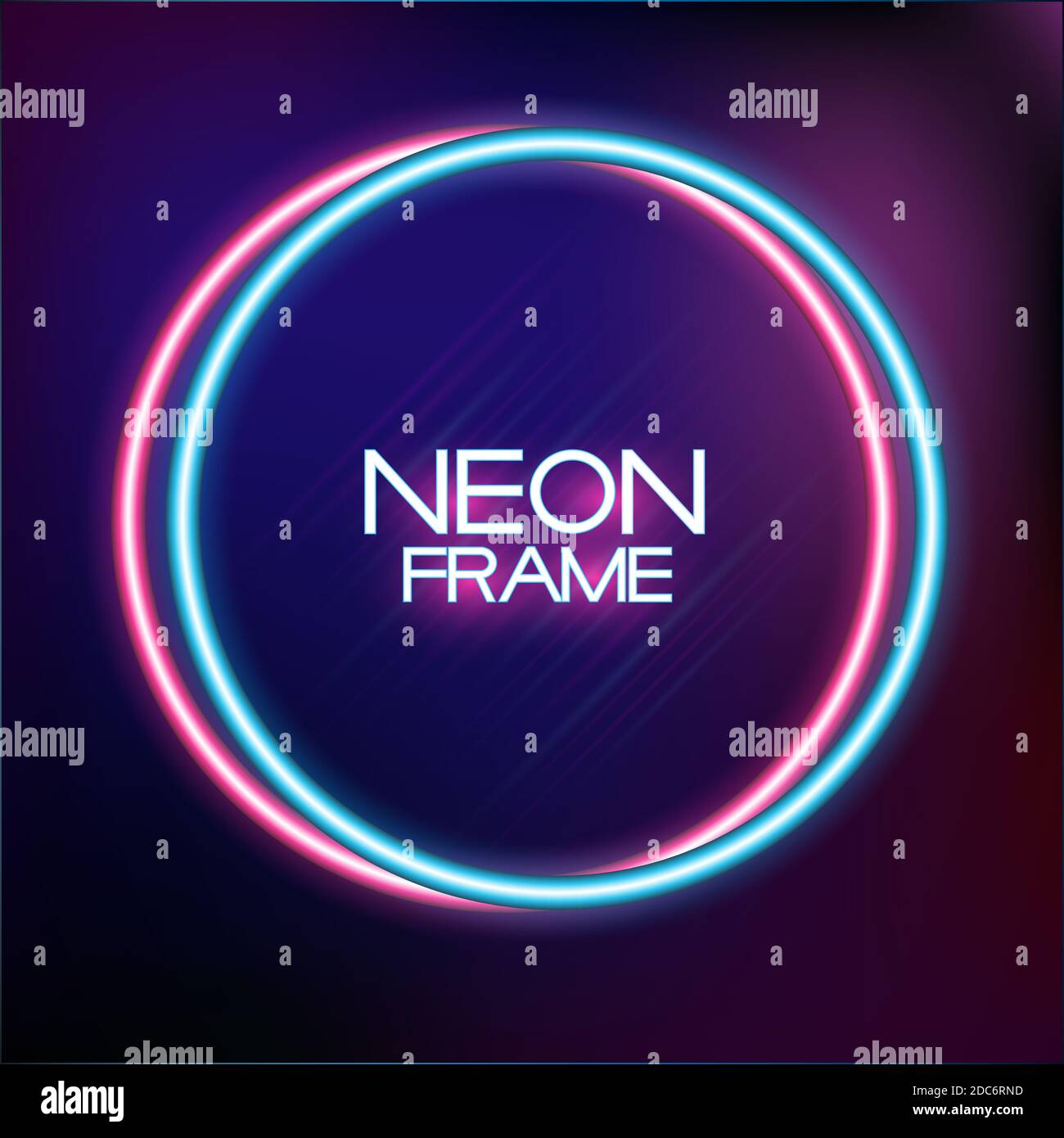 Abstract Neon Frame Template on Dark Background Illustration Stock ...