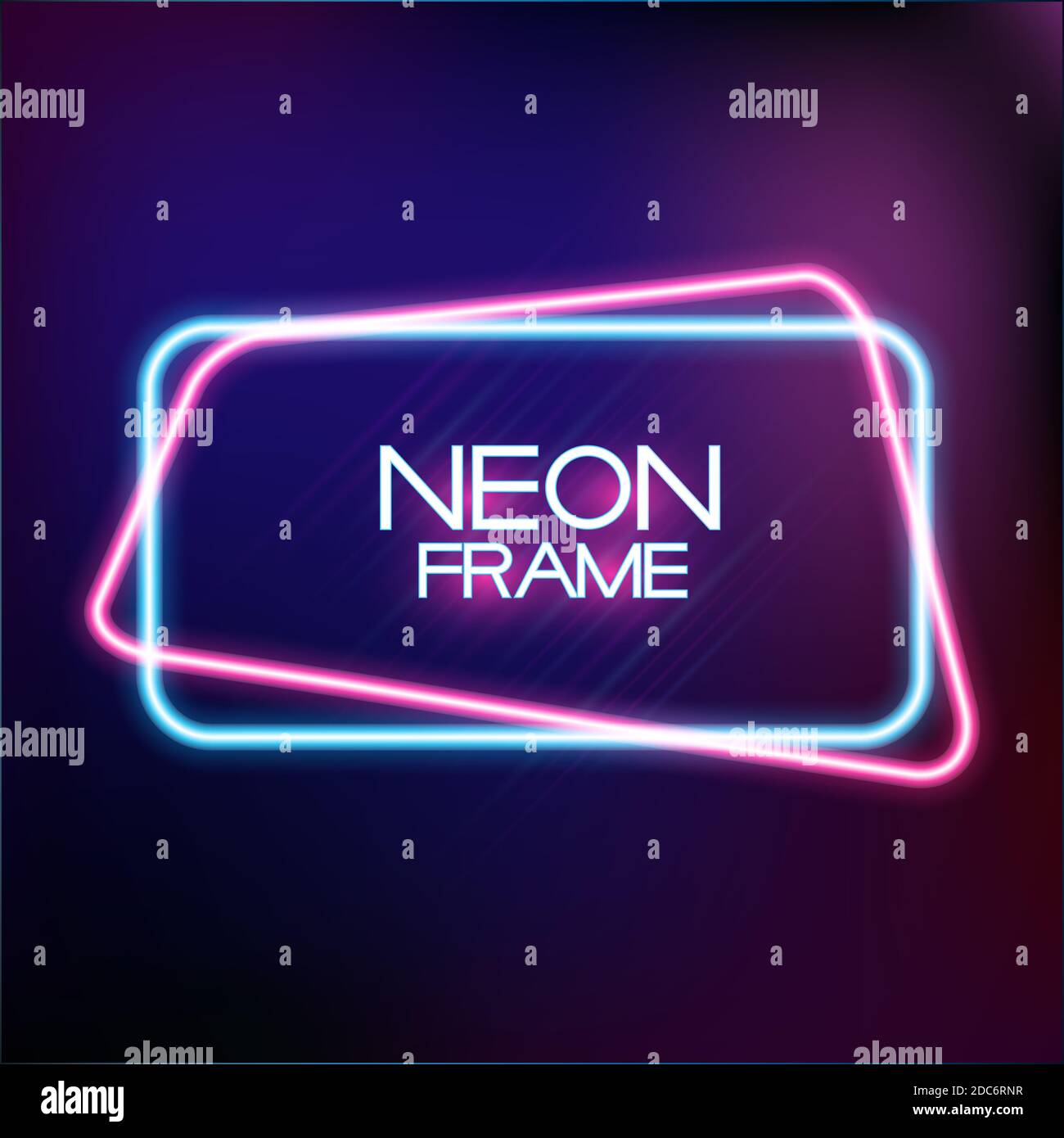 Abstract Neon Frame Template on Dark Background Illustration Stock ...