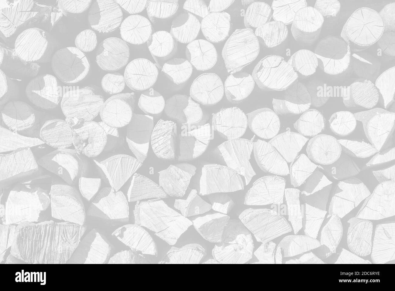 Pile of wood logs. Wood logs texture background. Image in light gray ...