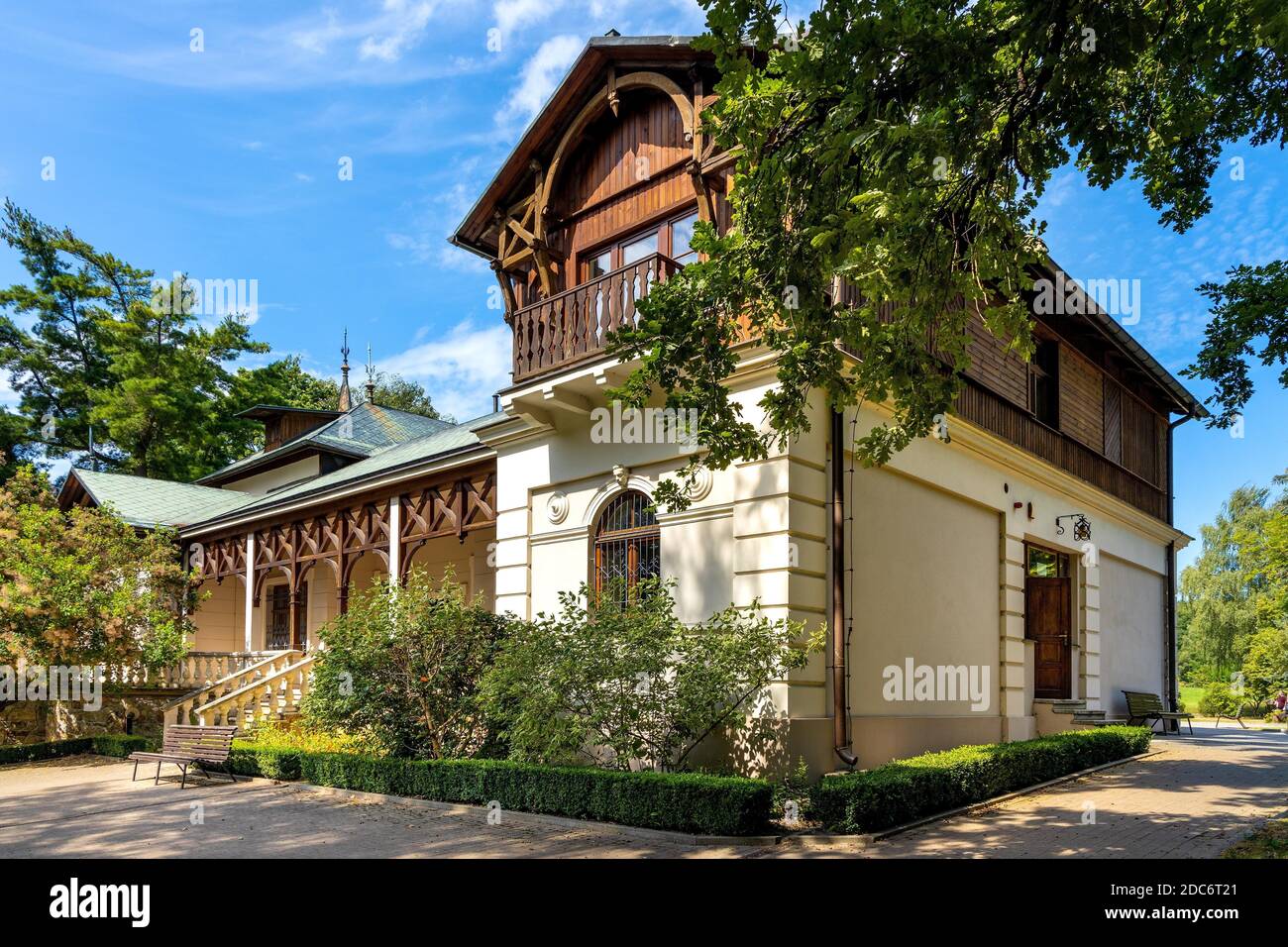 Oblegorek, Swietokrzyskie / Poland - 2020/08/16: Side view of historic ...