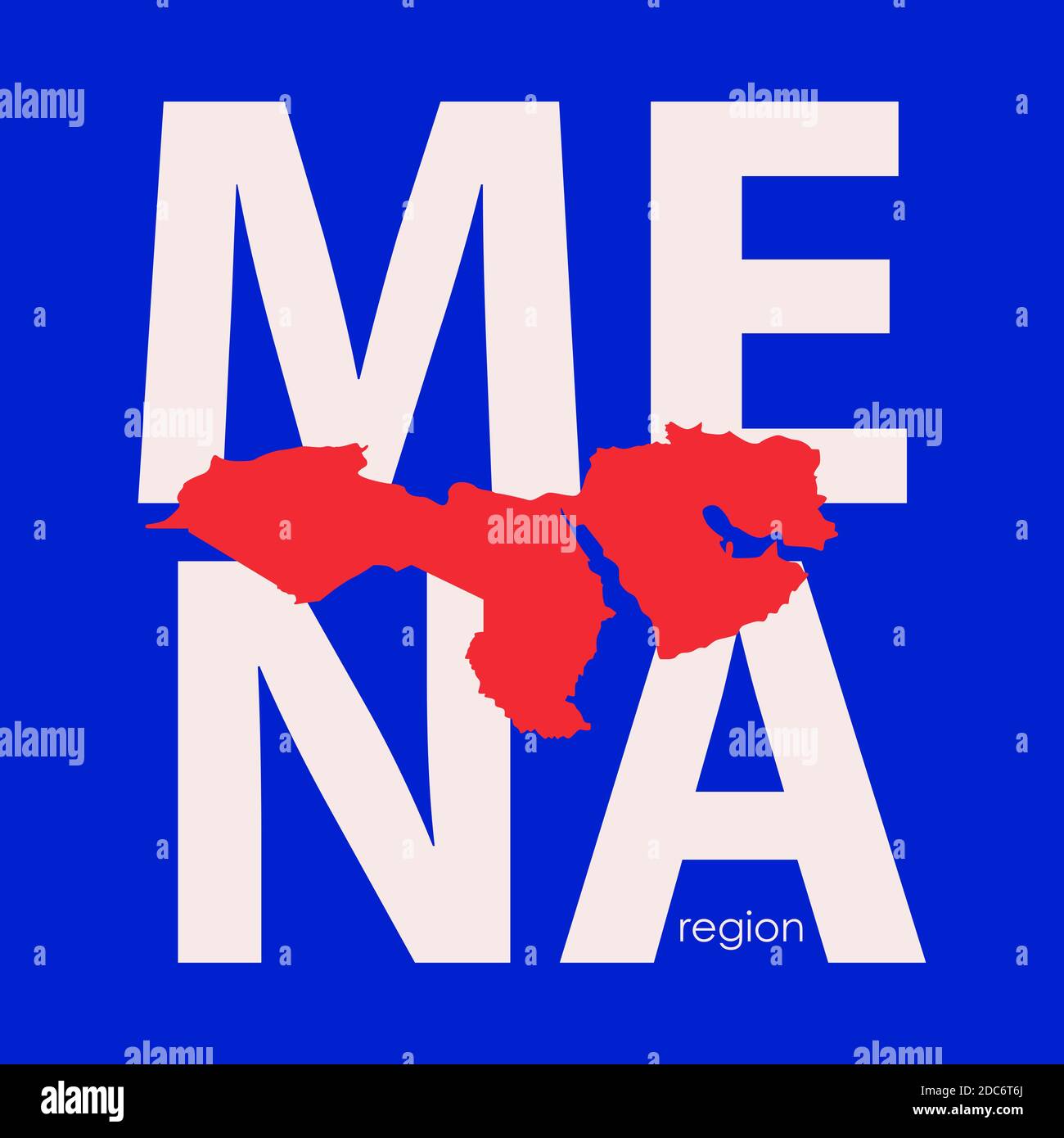 Mena Region Map Illustration Stock Photo - Alamy