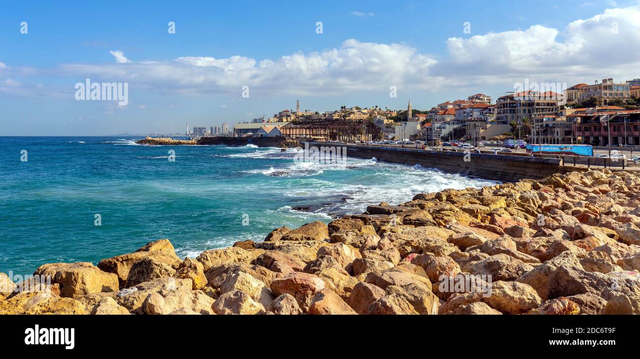 Tel Aviv Yafo, Gush Dan / Israel - 2017/10/11: Panoramic view of Old ...