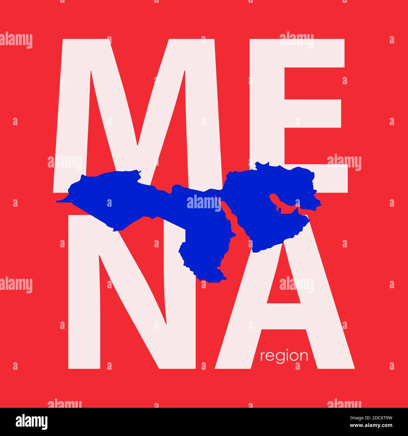 Mena Region Map Illustration Stock Photo - Alamy