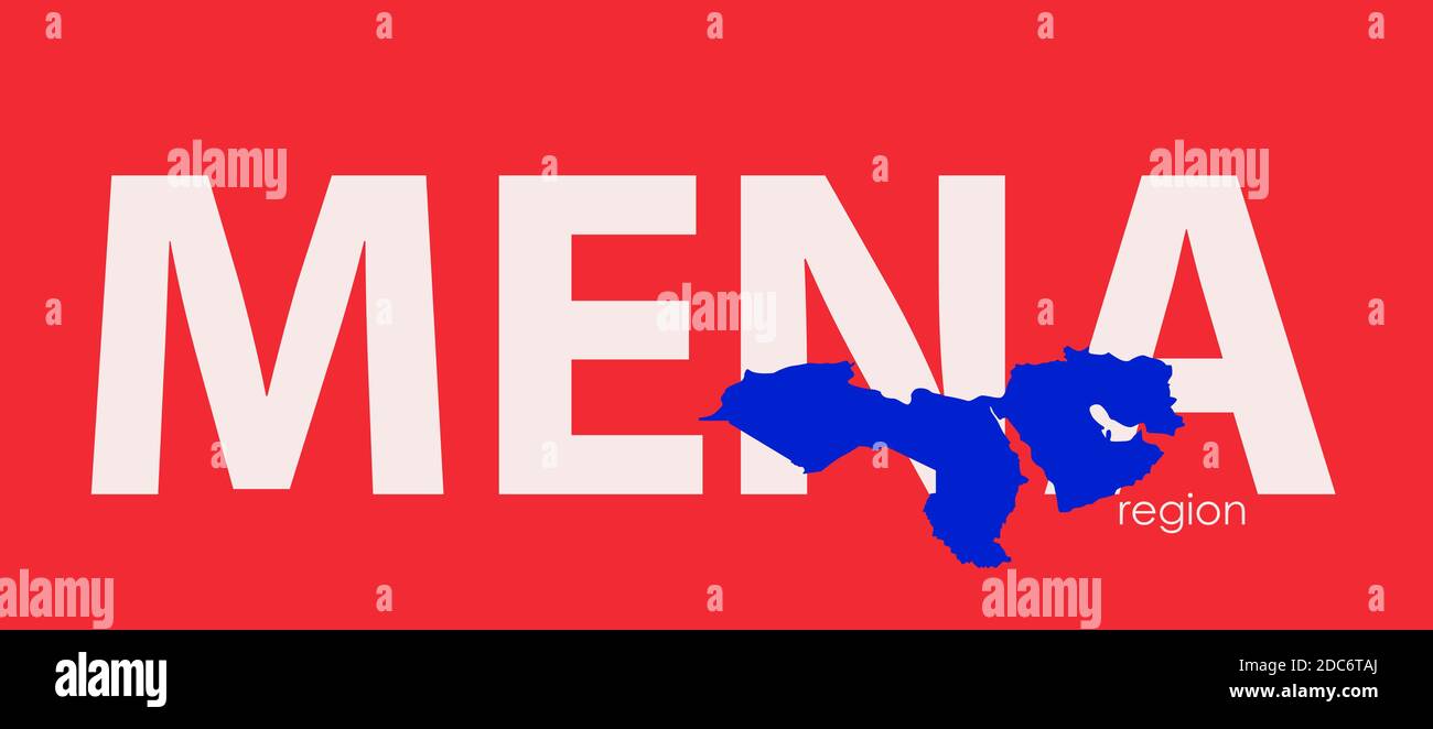 Mena Region Map Illustration Stock Photo - Alamy