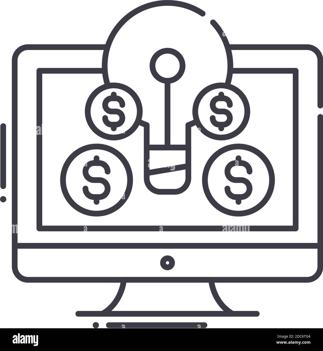 Creative business project icon, linear isolated illustration, thin line ...