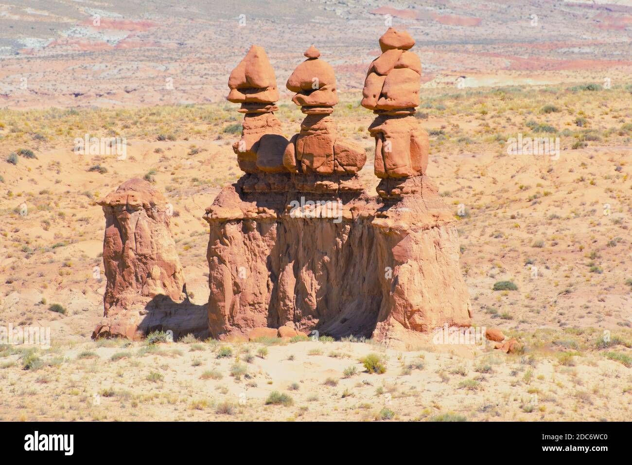 Three Sisters at Goblin Valley State Park Stock Photo - Alamy