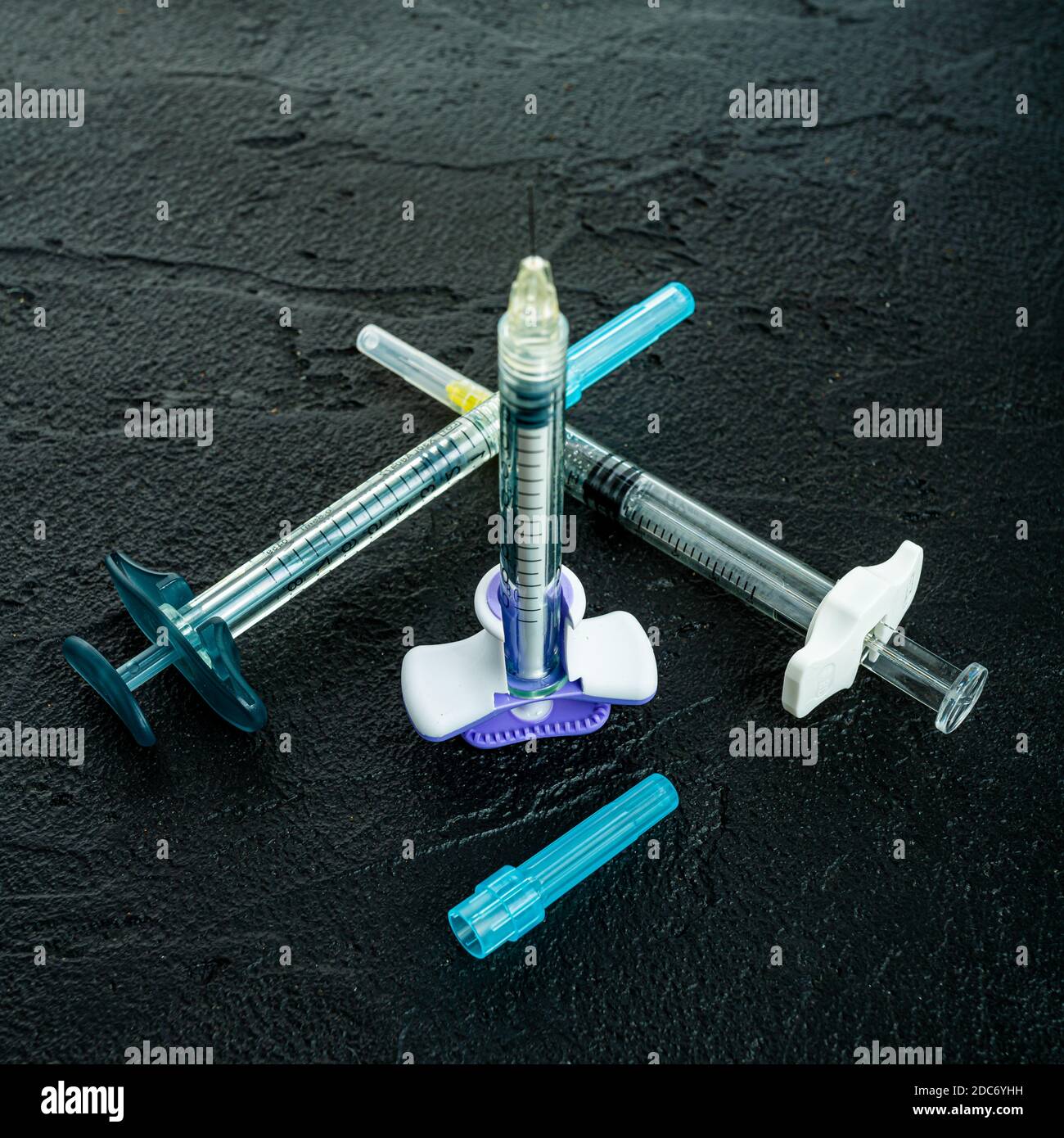 A set of different syringes on lack. Face Cosmetics Injecting Stock ...