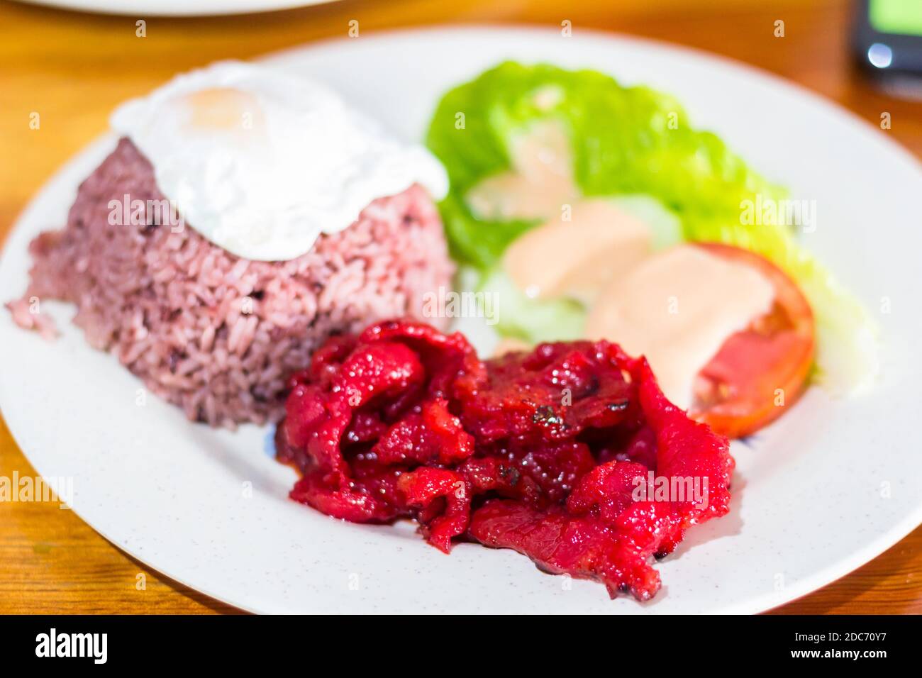 Filipino breakfast dish called tocilog in Sagada, Philippines Stock ...
